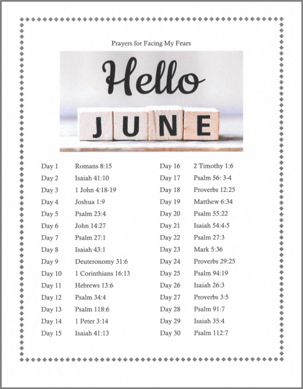 June Scripture List - Chambersburg Church of the Brethren